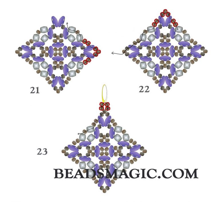 Free bead pattern + Video for earrings Chicago | Beads Magic