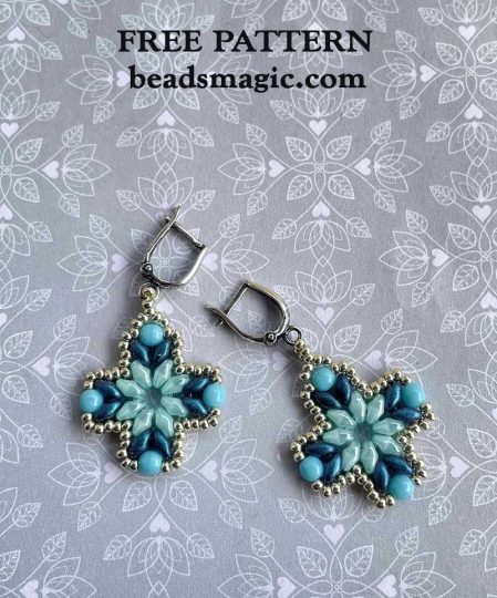Beaded cross earrings tutorial | Beads Magic