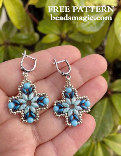Beaded cross earrings tutorial | Beads Magic