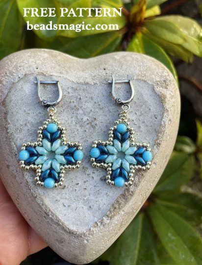 Beaded cross earrings tutorial | Beads Magic