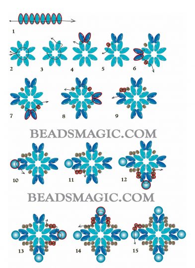 Beaded cross earrings tutorial | Beads Magic
