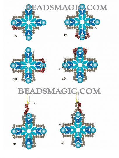 Beaded cross earrings tutorial | Beads Magic