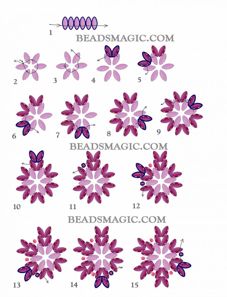 Free bead tutorial for pendant Lena | Beads Magic