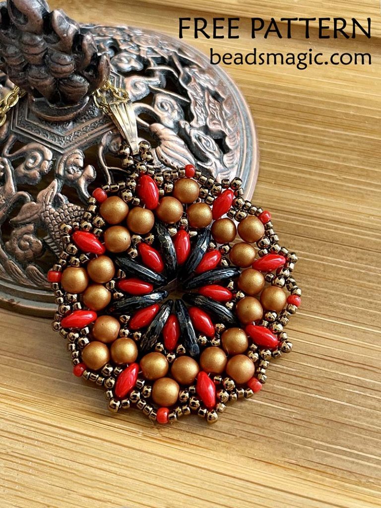 Free bead pattern for pendant Lorena | Beads Magic