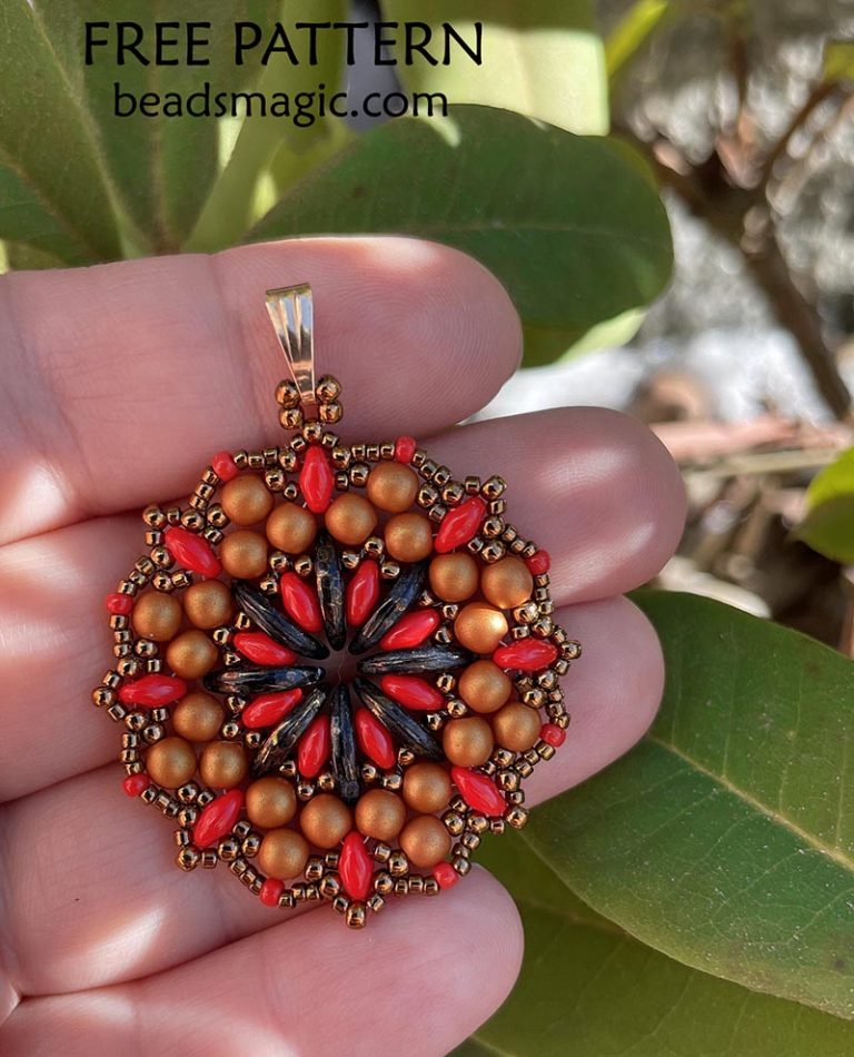 Free bead pattern for pendant Lorena | Beads Magic