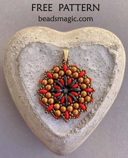 Free bead pattern for pendant Lorena | Beads Magic