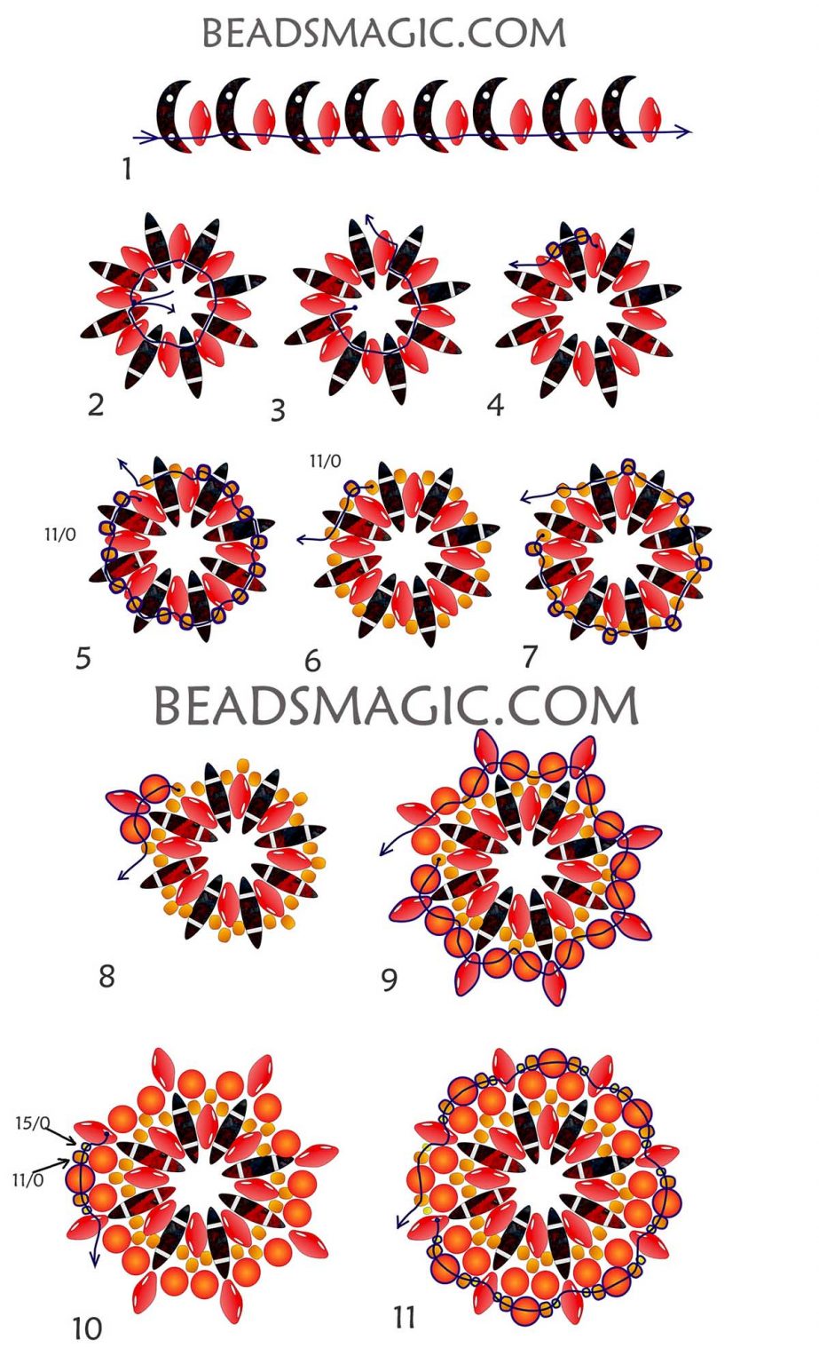 Free bead pattern for pendant Lorena | Beads Magic