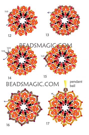 Free bead pattern for pendant Lorena | Beads Magic