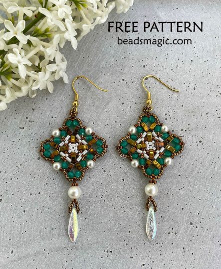Free pattern for beaded earrings Milagros | Beads Magic