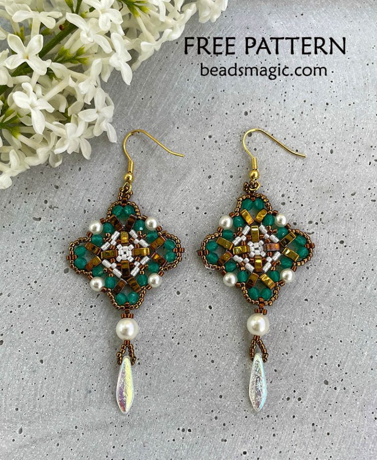 Free pattern for beaded earrings Milagros | Beads Magic