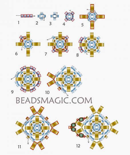 Free pattern for beaded earrings Milagros | Beads Magic