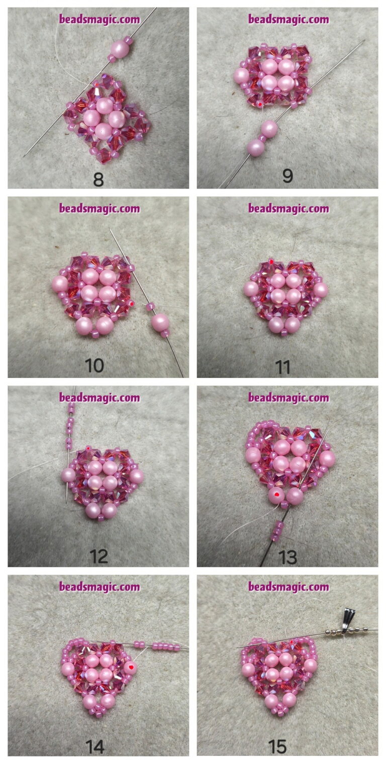 Free Beading Pattern – Heart Pendant | Beads Magic